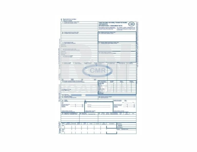 Consignment note - Roadwin
